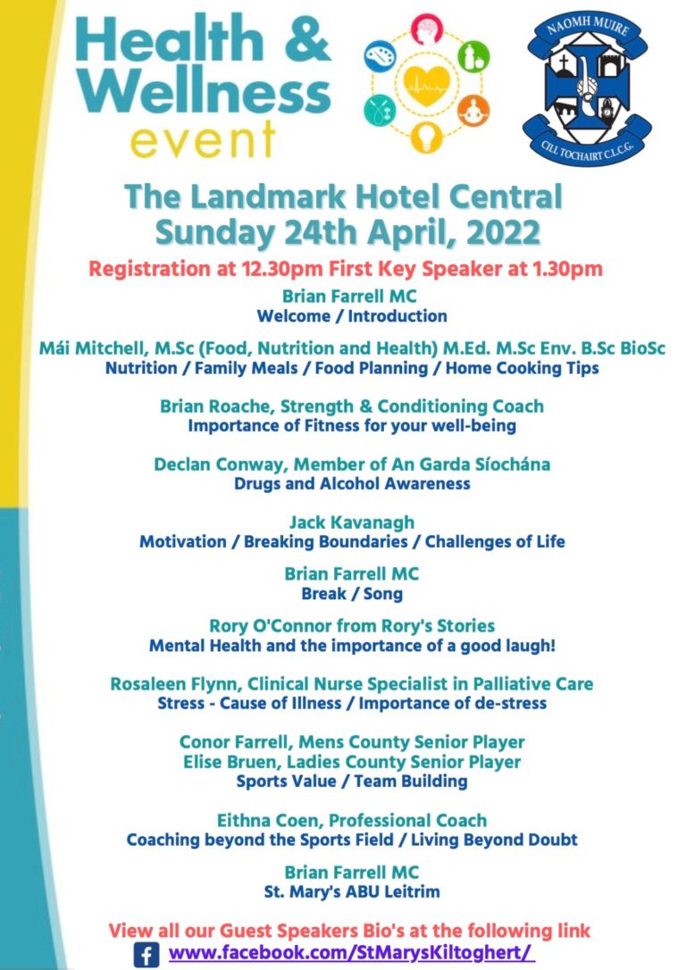 Health And Wellness Event – The Landmark Hotel Central – » Leitrim GAA ...