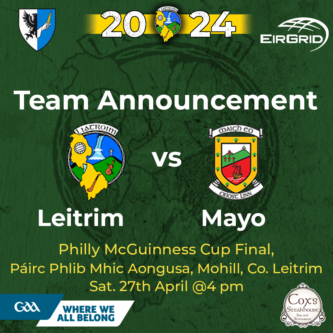 LEITRIM UNDER 20 TEAM V MAYO ANNOUNCED – » Leitrim GAA – CLG Liatroma